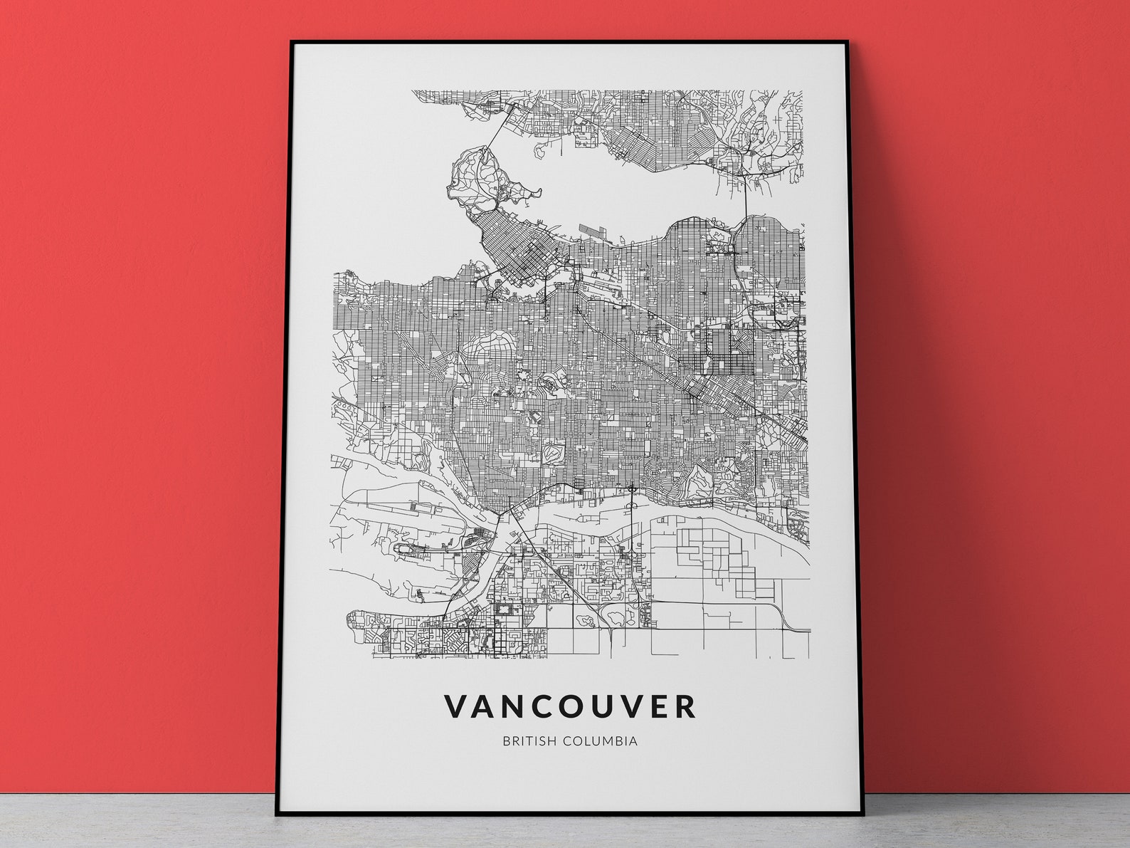 Vancouver Map Print, Vancouver Poster, Vancouver Art, Vancouver Map ...
