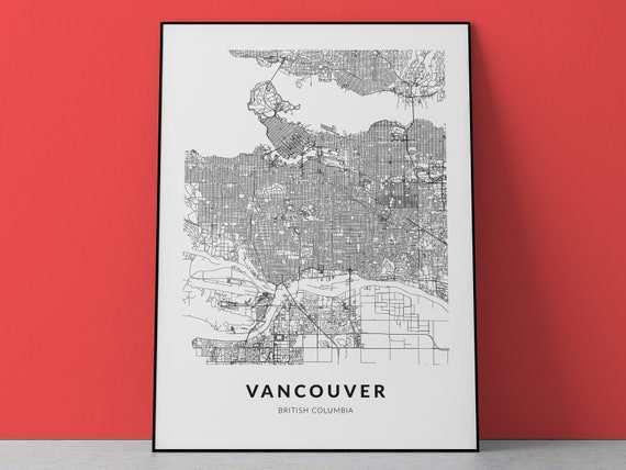 Vancouver Map Print Vancouver Poster Vancouver Art - Etsy