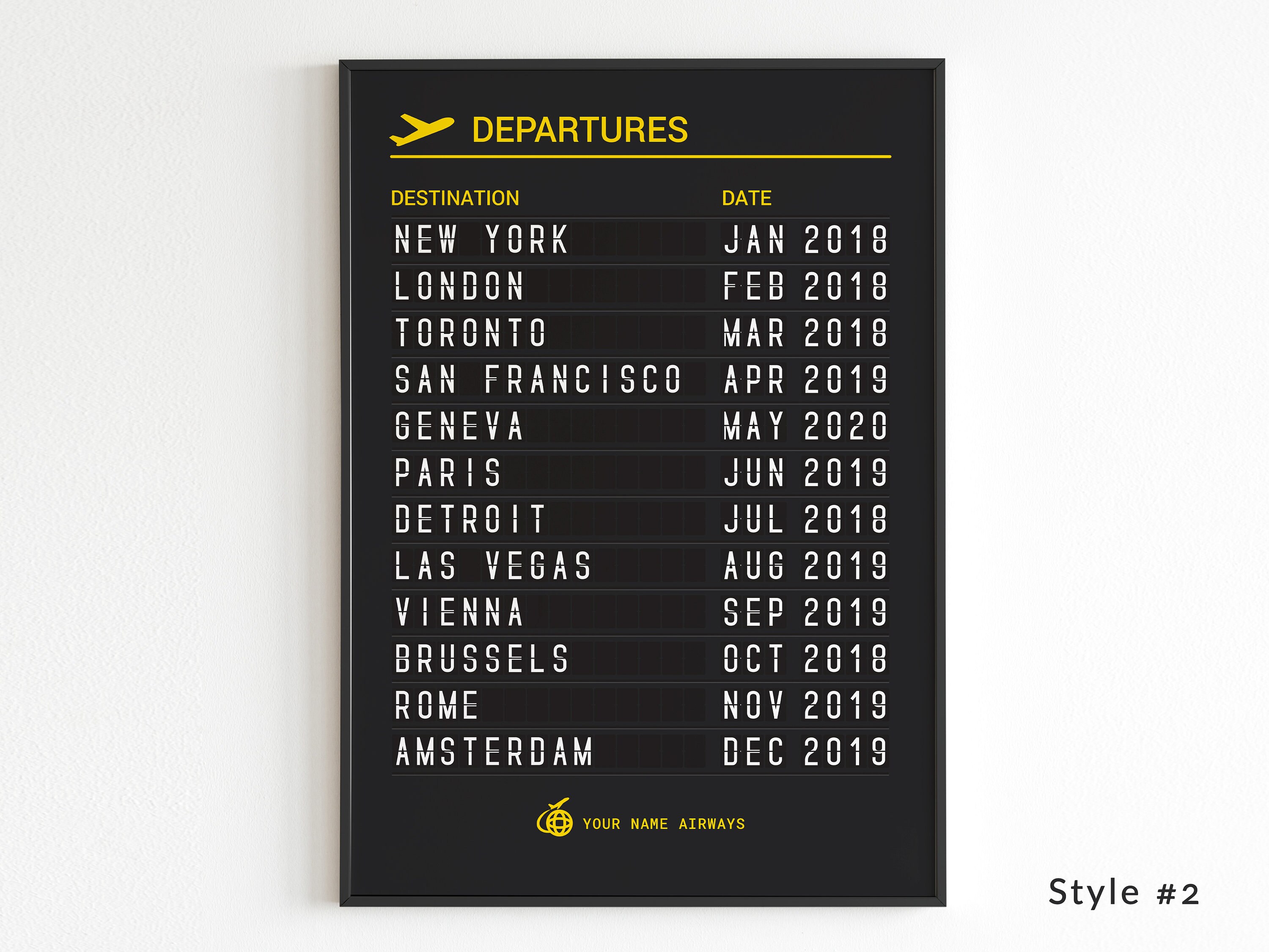 Custom Airport Departure Board Poster: Personalized Travel Inspiration ...