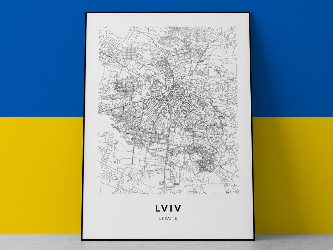 Lviv Ukraine Map Art Print, Travel Poster (digital Download) - Etsy