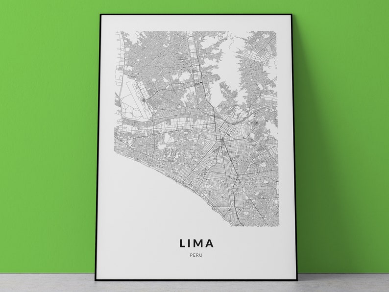 Lima Map Lima Print Lima Poster Lima Peru Peru Print Peru - Etsy