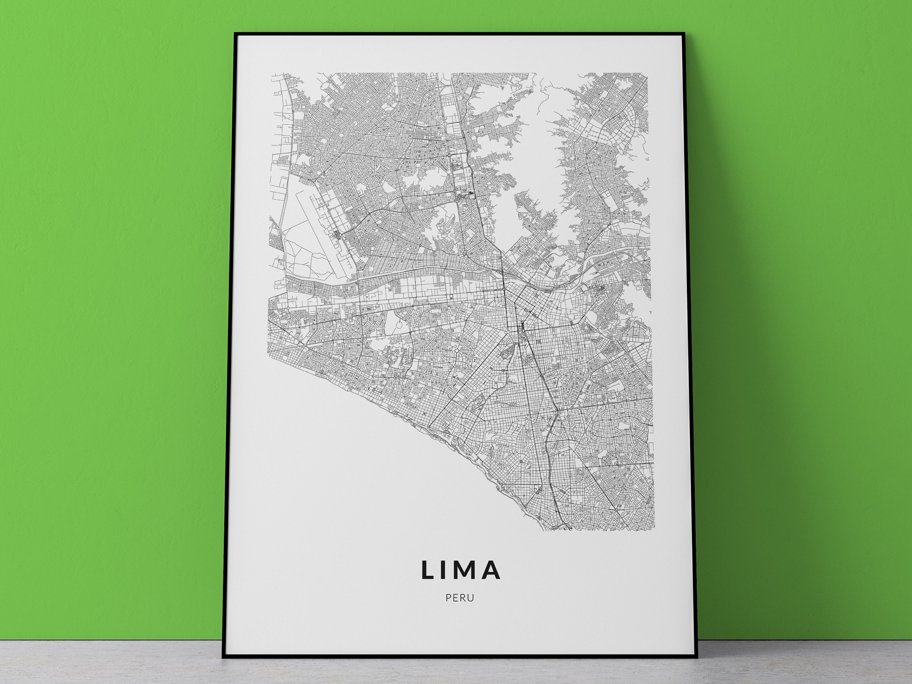 Lima Map Lima Print Lima Poster Lima Peru Peru Print Peru - Etsy