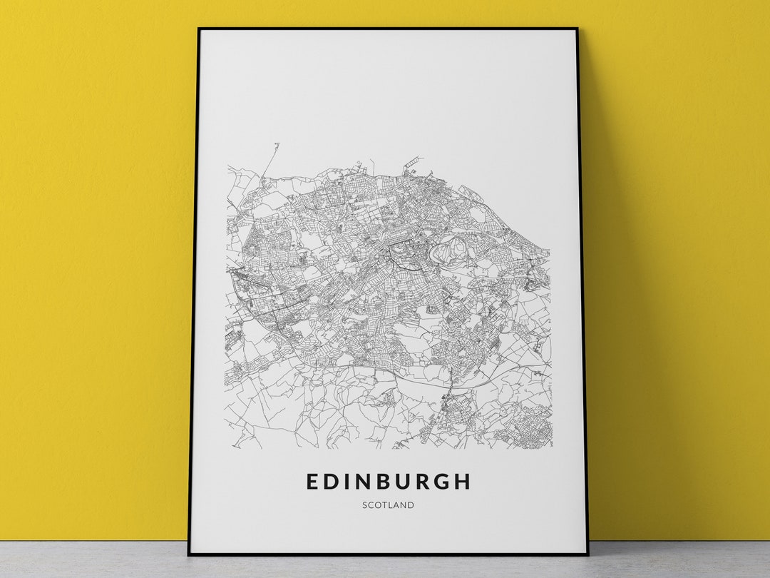 Edinburgh Map, Edinburgh Print, Edinburgh Poster, Edinburgh Scotland ...