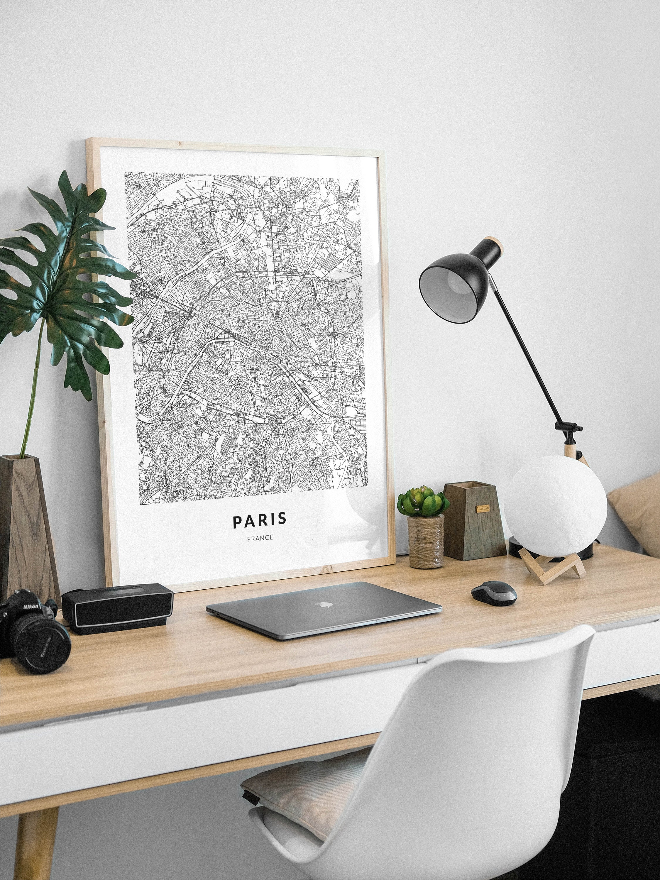 Paris Map Print Paris Map Poster Wall Art Paris Map Decor - Etsy