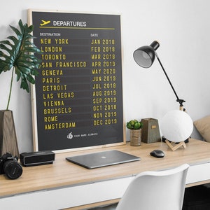 Airport Departure Board, Digital Poster, Custom Airport Board Design ...