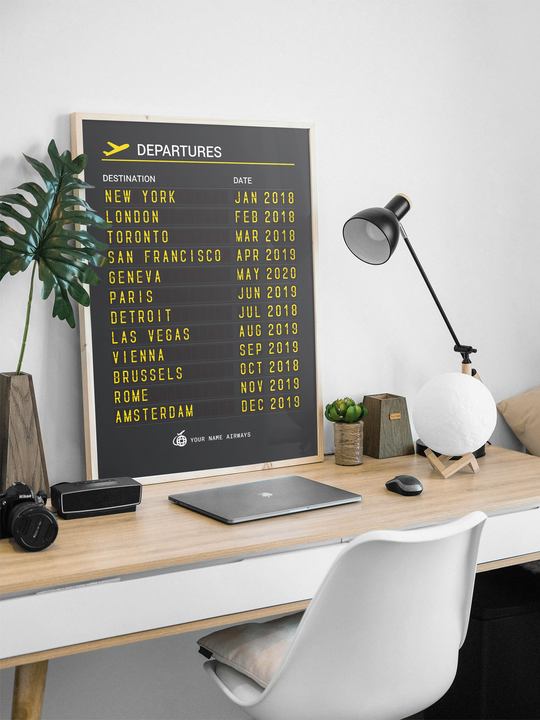 Airport Departure Board Digital Poster Custom Airport Board - Etsy Canada