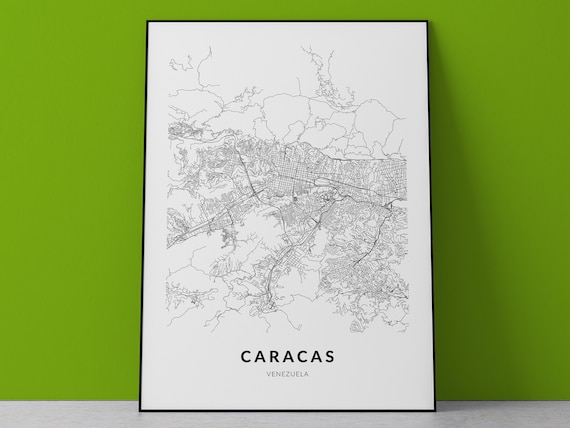 Caracas Map Caracas Venezuela City Map Print Caracas - Etsy