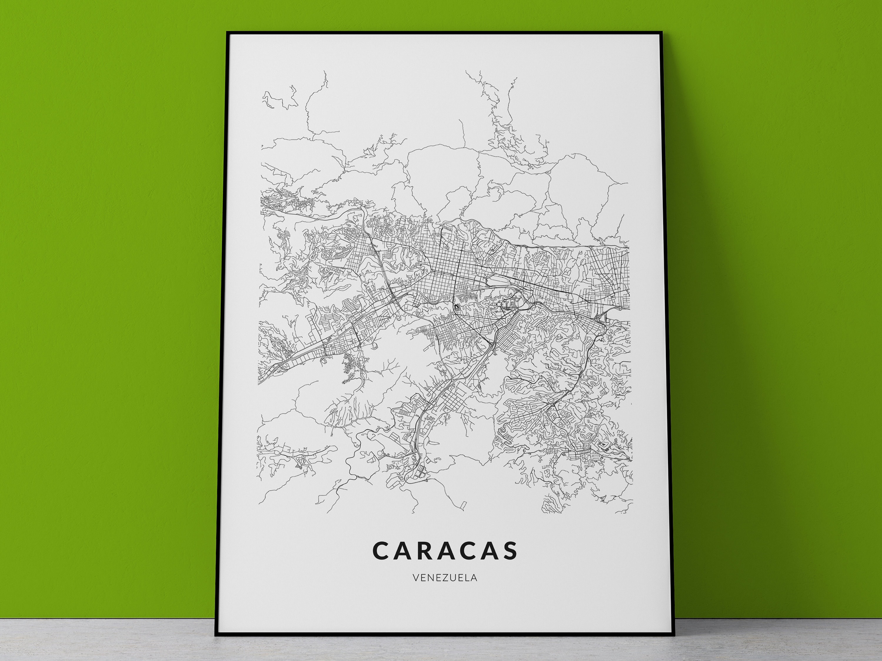 Caracas Map, Caracas, Venezuela, City Map Print, Caracas Print, Gift ...