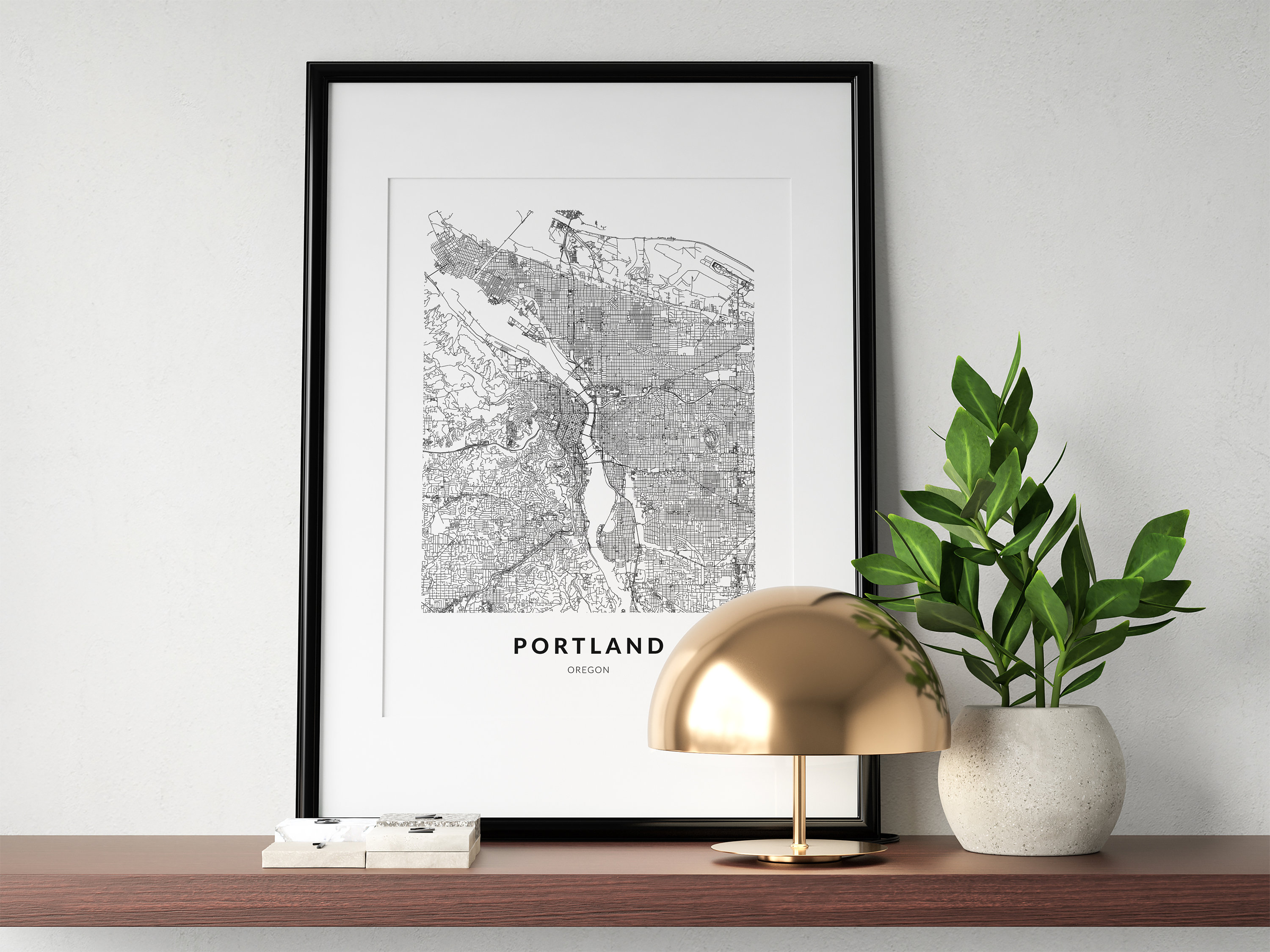 Portland City Map Print, Map Wall Art, Portland Oregon, Oregon Map ...