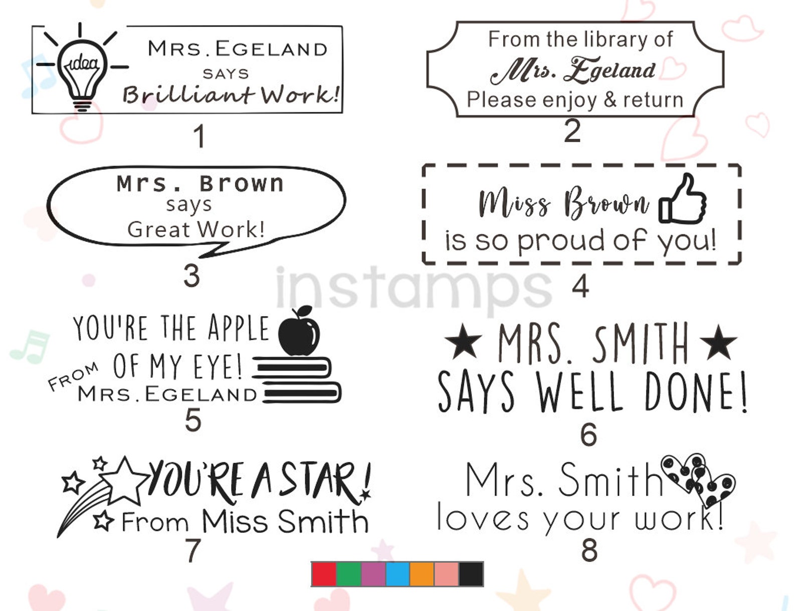 Custom Teacher Stamps,personalized Homework Stamp,custom Classroom ...