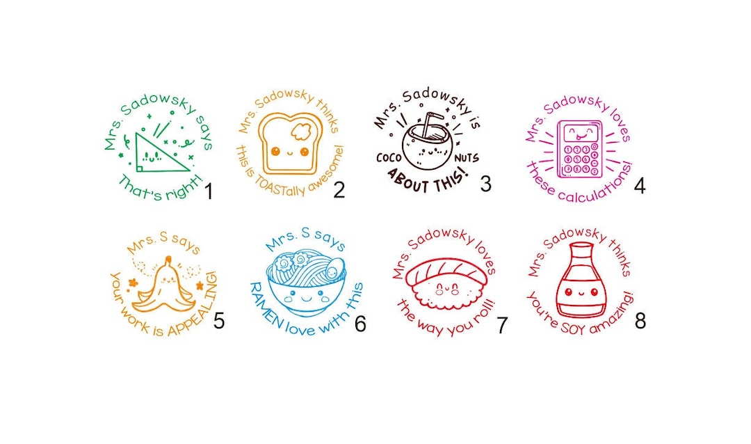 Custom Teacher Stamp,personalized Name Teacher Stamps,custom Teacher ...