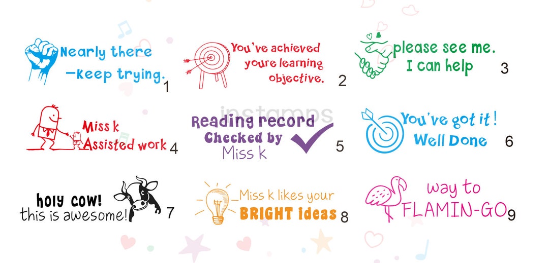 Custom Teacher Stamps,personalized Homework Stamp,custom Classroom ...