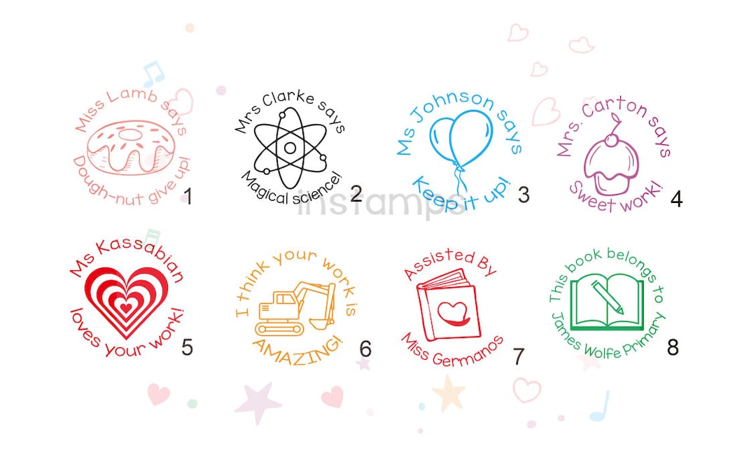 Custom Teacher Stamp,personalized Name Teacher Stamps,custom Teacher ...