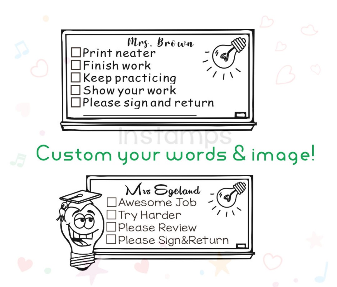 Custom Checklist Stamps,teacher Stamps for Classroom,personalized ...
