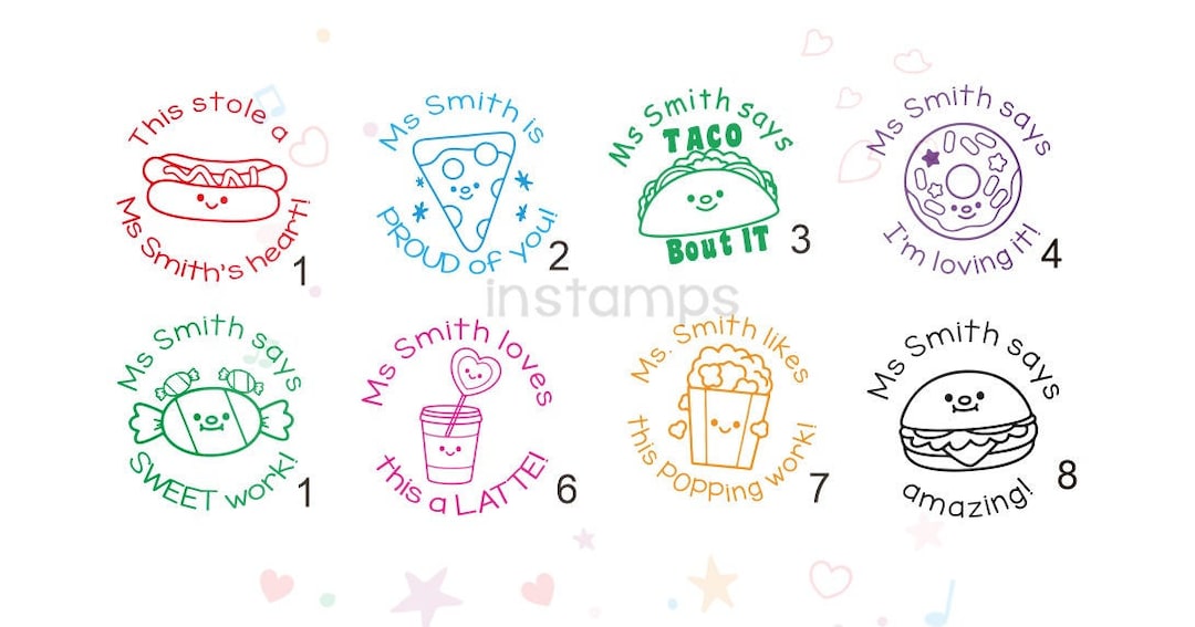 Custom Teacher Stamp,personalized Name Teacher Stamps,custom Teacher ...