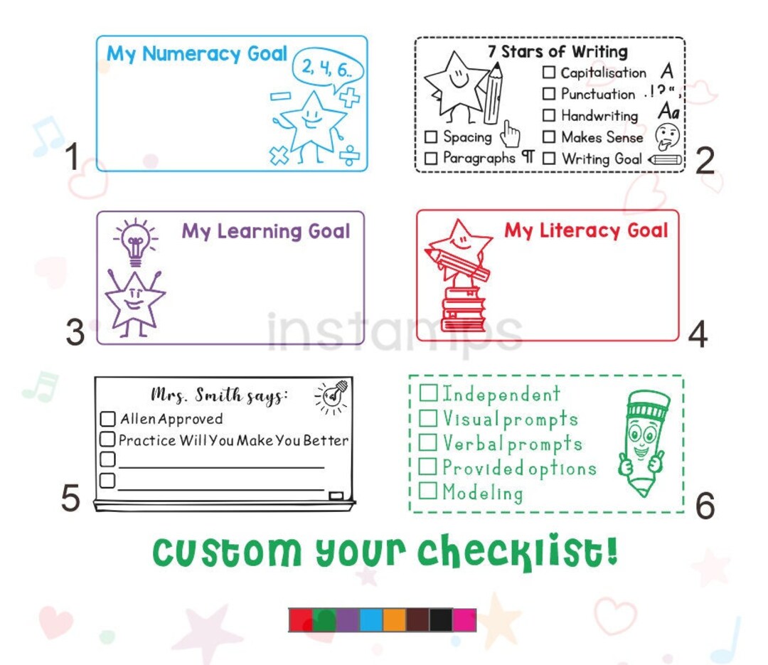 All-custom Checklist Stamps,teacher Stamps,personalized Checklist ...