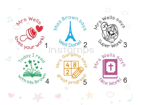 Custom Teacher Stamppersonalized Name Teacher Stampscustom | Etsy