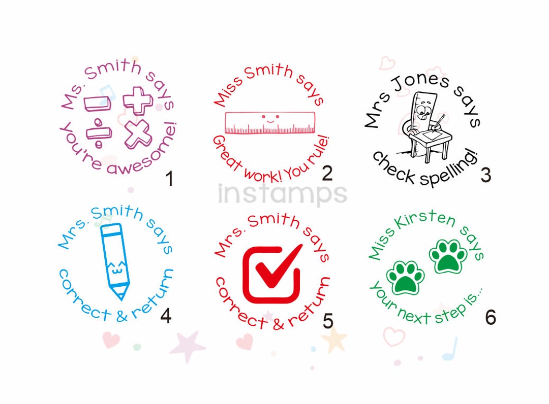 Custom Teacher Stamp,personalized Name,custom Teacher Gift Stamp ...