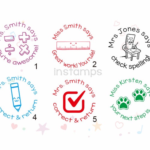Custom Star Teacher Please Sign and Return Stamp Teacher | Etsy