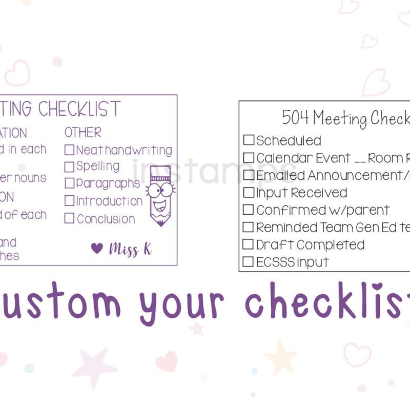 Custom Rubber Stamp to Do Checklist - Etsy