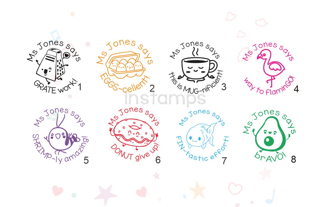 Custom Teacher Stamppersonalized Name Teacher Stampscustom - Etsy