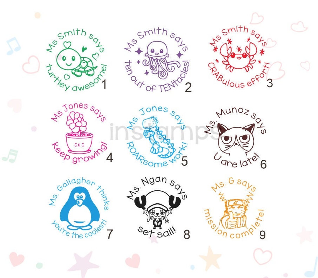 Custom Teacher Stamp,personalized Name Teacher Stamps,gift Stamp ...