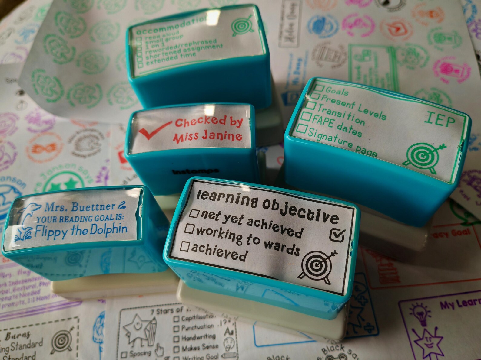 All-custom Checklist Stamps,teacher Stamps,personalized Checklist ...