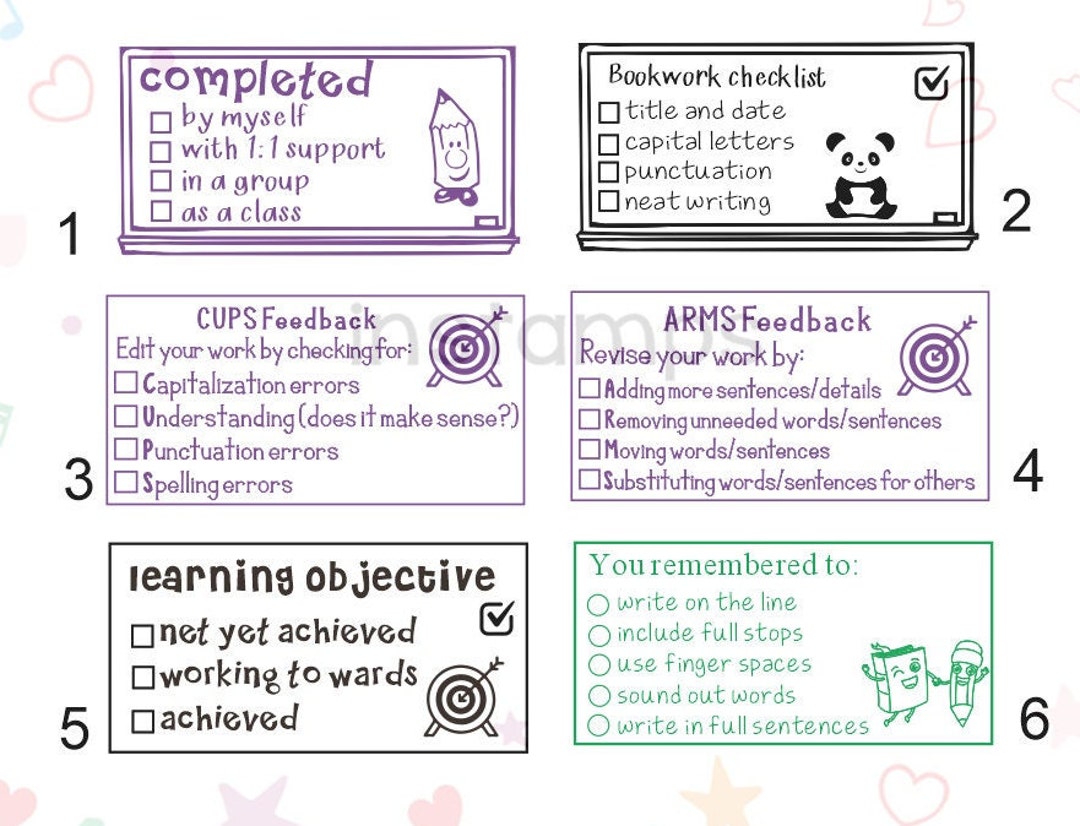 All-custom Checklist Stamps,teacher Stamps,personalized Checklist ...