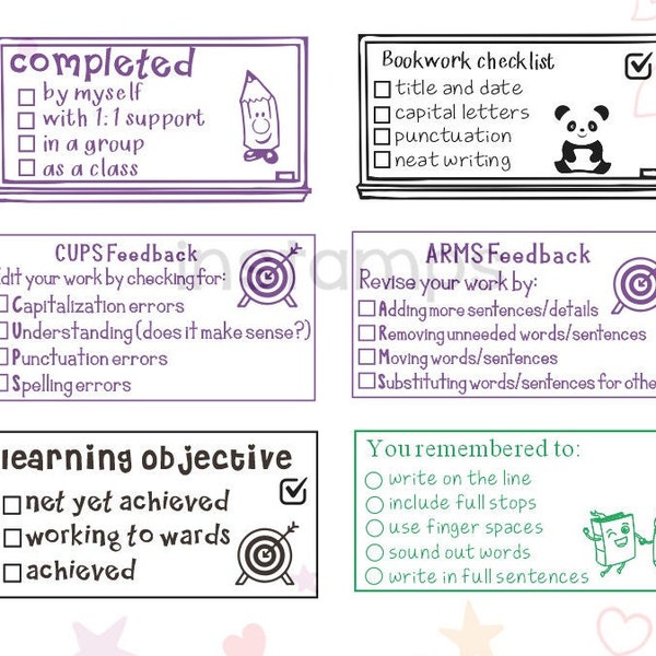 Personalized Teacher Checklist Stamp, Teacher Writing Checklist Stamp ...