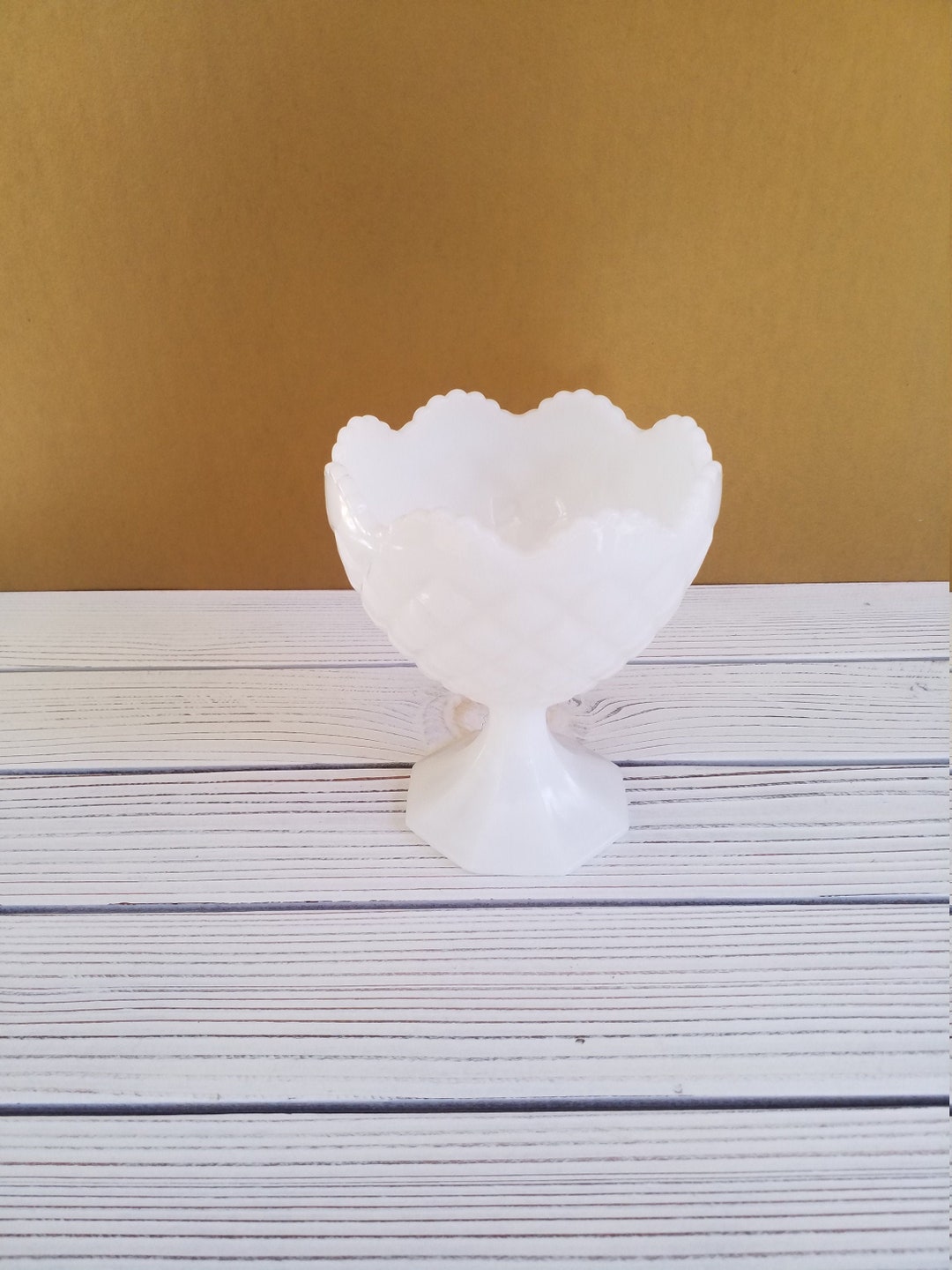 White Candy Dish Planter Pedestal Dish Napco Diamond Wedding ...