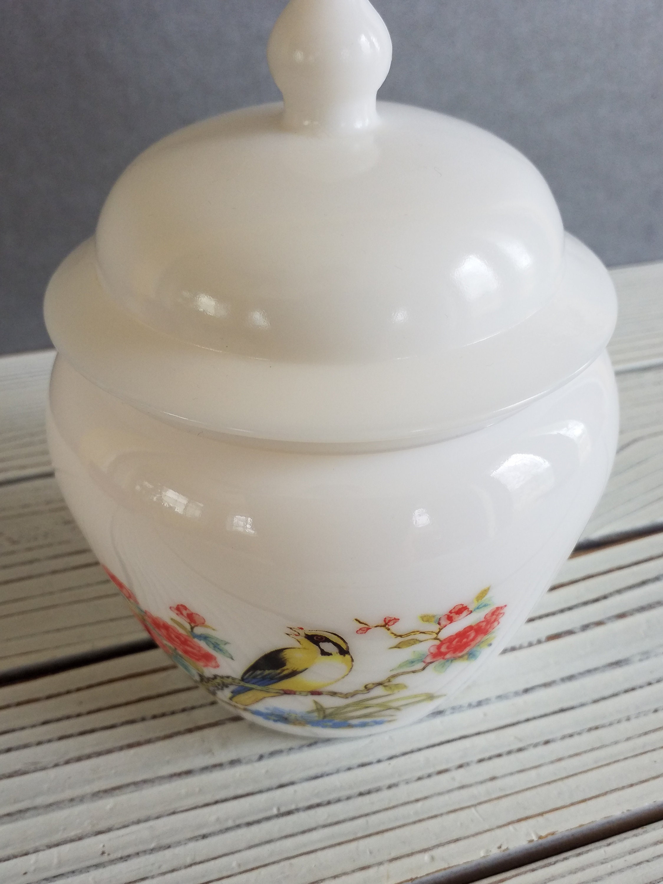Vintage Avon Ginger Jar Goldfinch Bird Flowers - Etsy