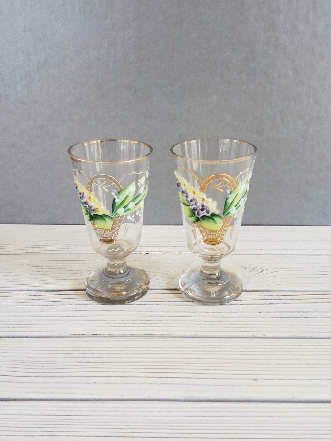 Painted Drinking Glasses Lilac Flowers Barware - Etsy