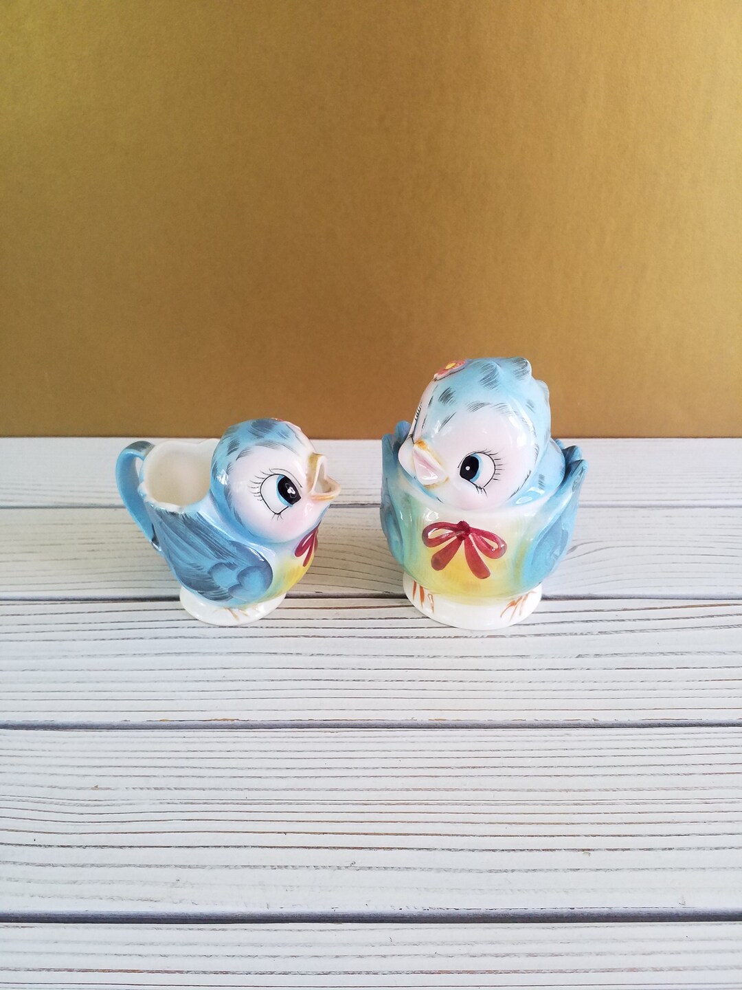 Lefton Bluebird Cream and Sugar Ceramic Vintage Mid Century - Etsy