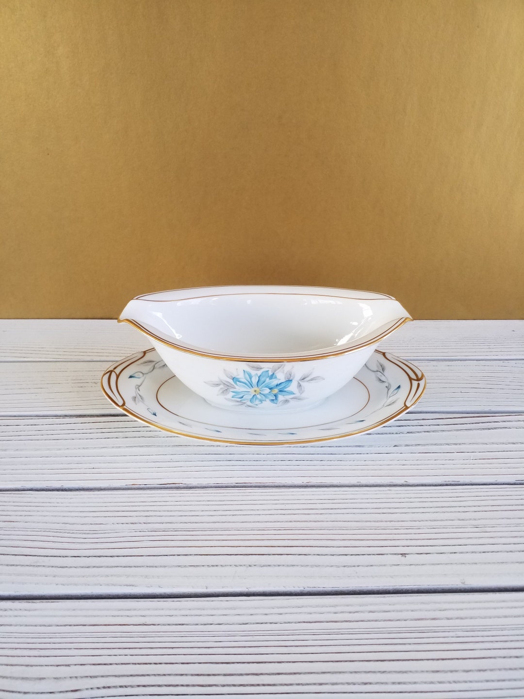 Blue Flower China Gravy Boat Vintage RC Made in Japan - Etsy