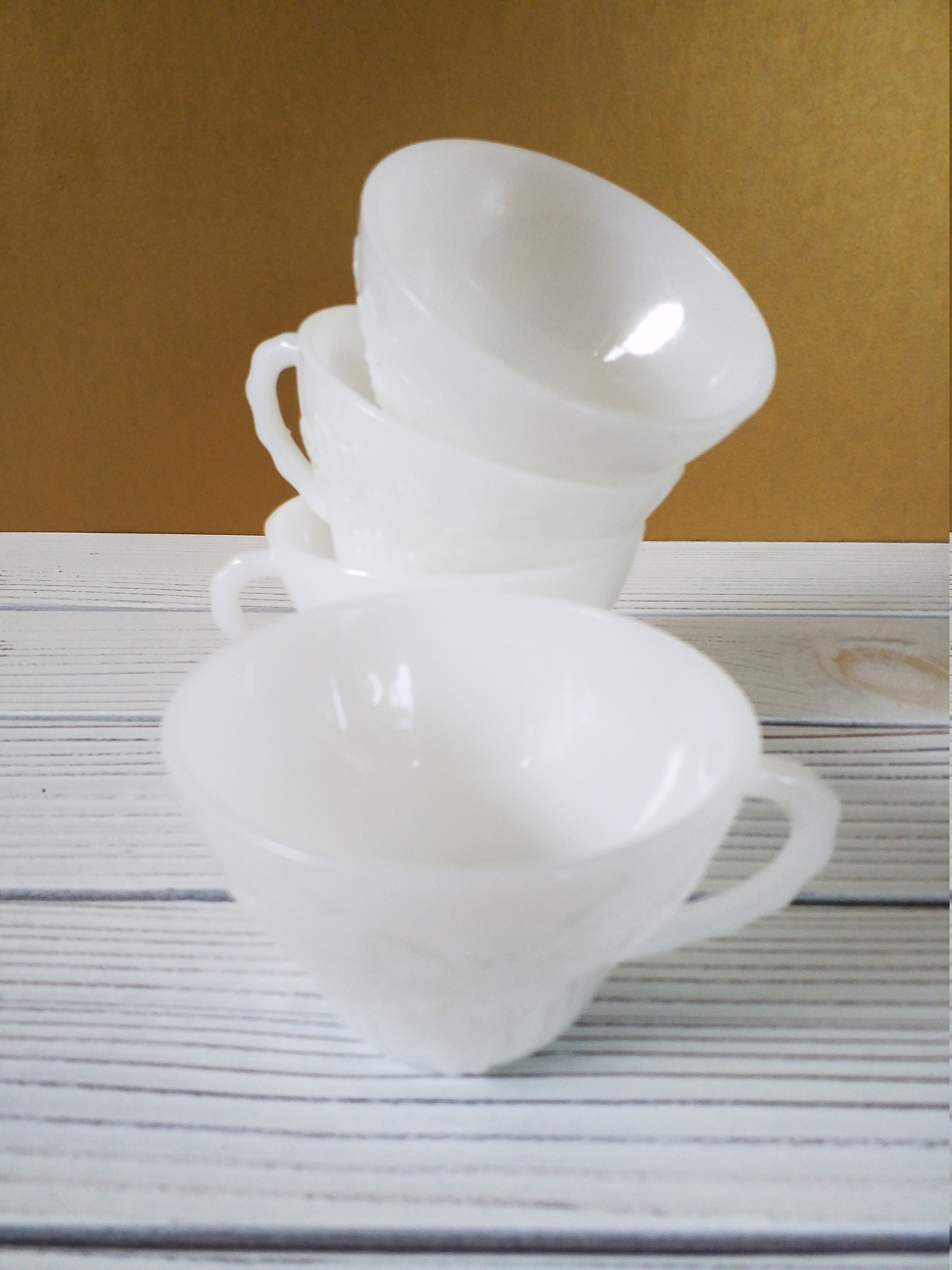 White Milk Glass Punch Cups Grapes Opaque by Anchor Hocking - Etsy