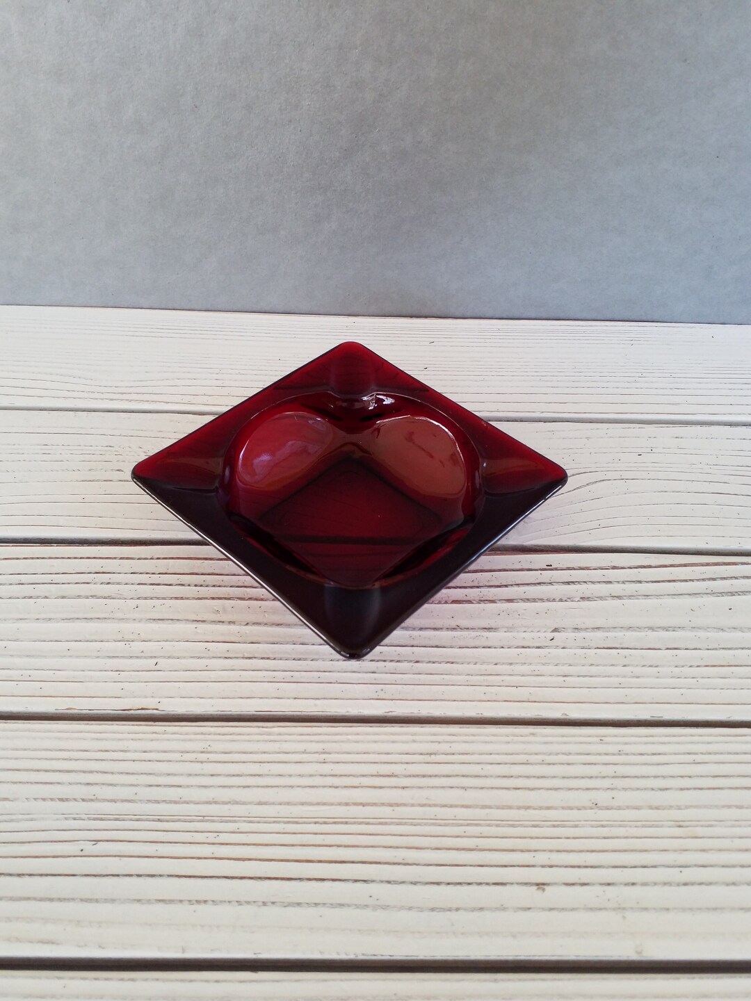 Ruby Red Glass Ashtray Vintage Mid Century Anchor Hocking - Etsy