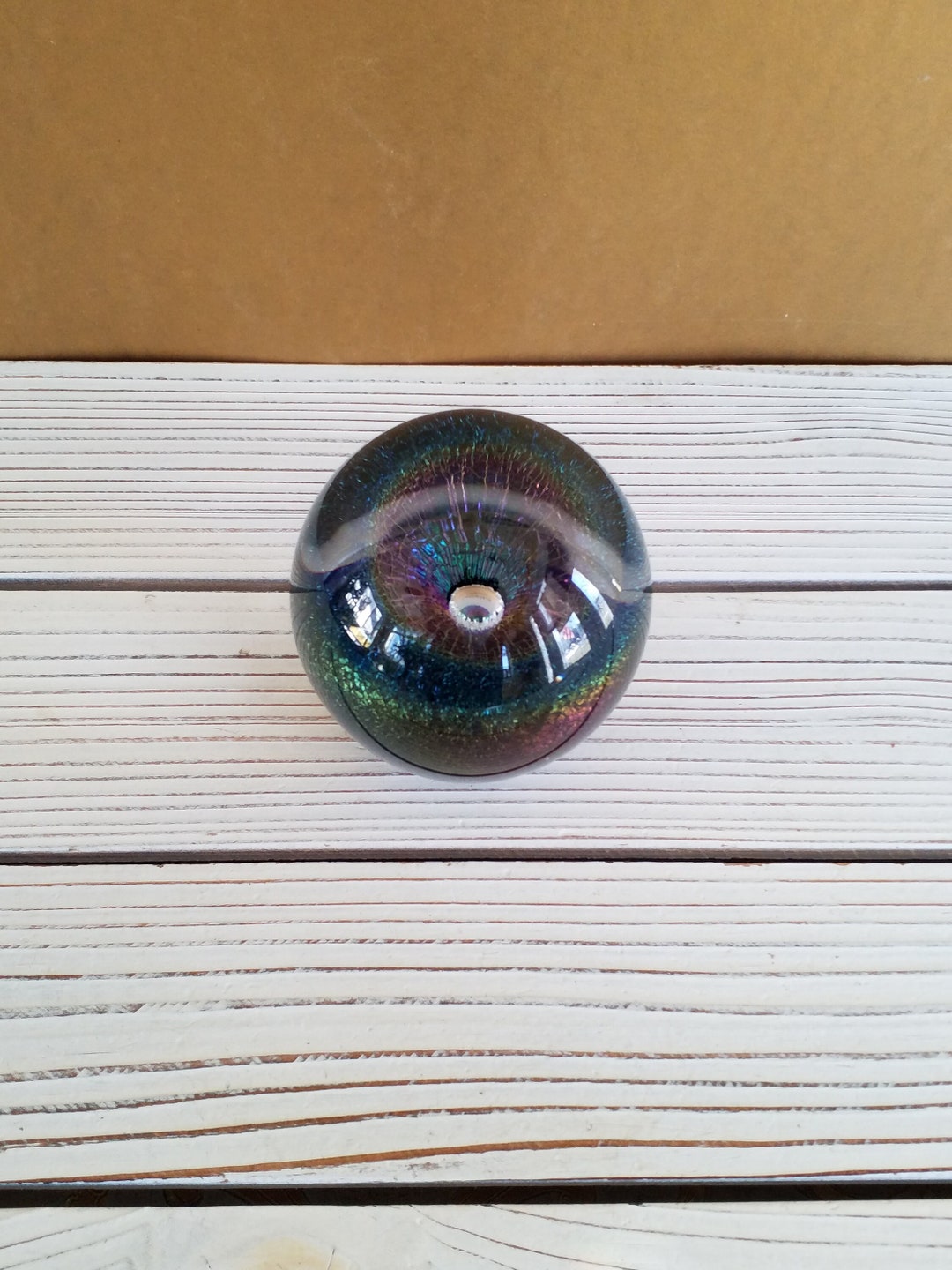 Robert Eickholt Paperweight Vintage Art Glass 1988 Signed - Etsy