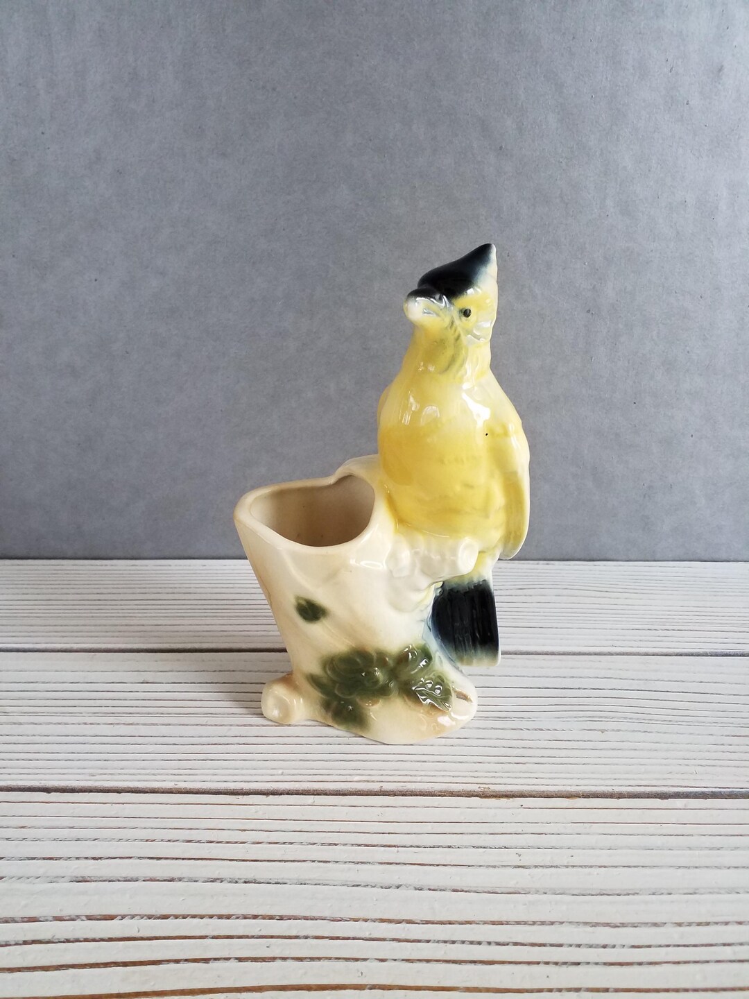 Bird Planter Vintage Ceramic Royal Copley Goldfinch Titmouse Yellow - Etsy