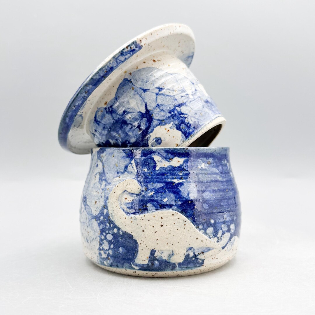 Dino Butter Crock, Butter Dish, French Butter Keeper Holds 200ml/6.7oz ...