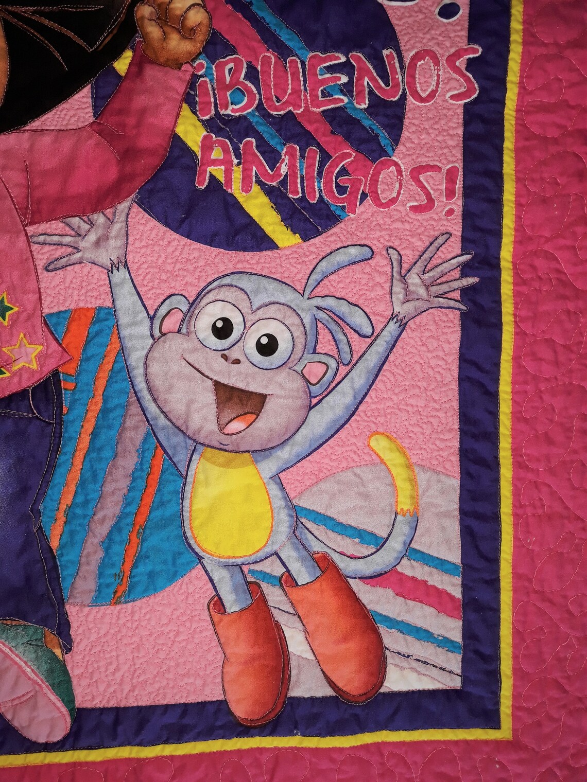 Dora the Explorer Panel Quilt Blanket Playmat for Baby - Toddler With ...