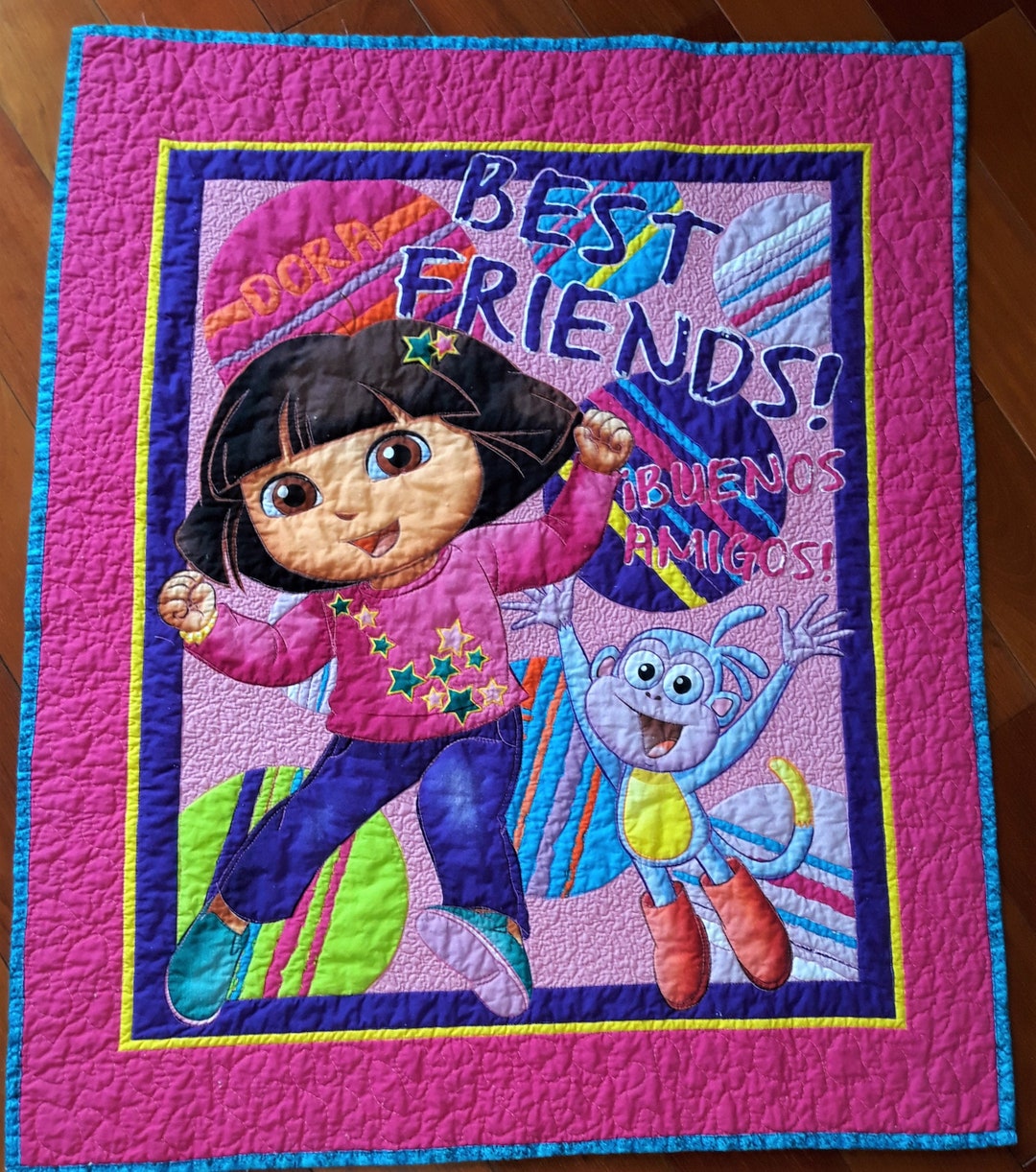 Dora the Explorer Panel Quilt Blanket Playmat for Baby - Toddler With ...