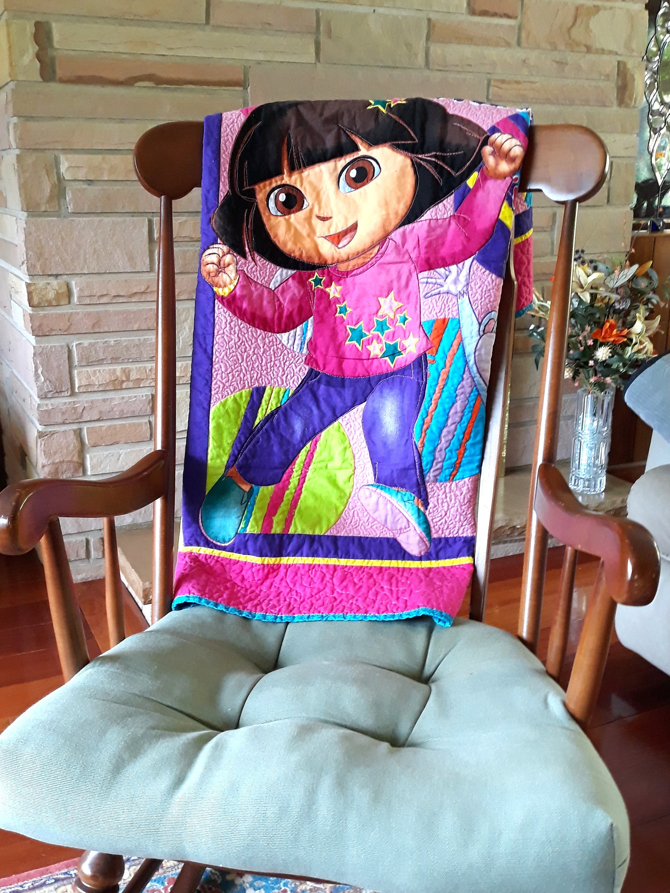 Dora the Explorer Panel Quilt Blanket Playmat for Baby - Toddler With ...