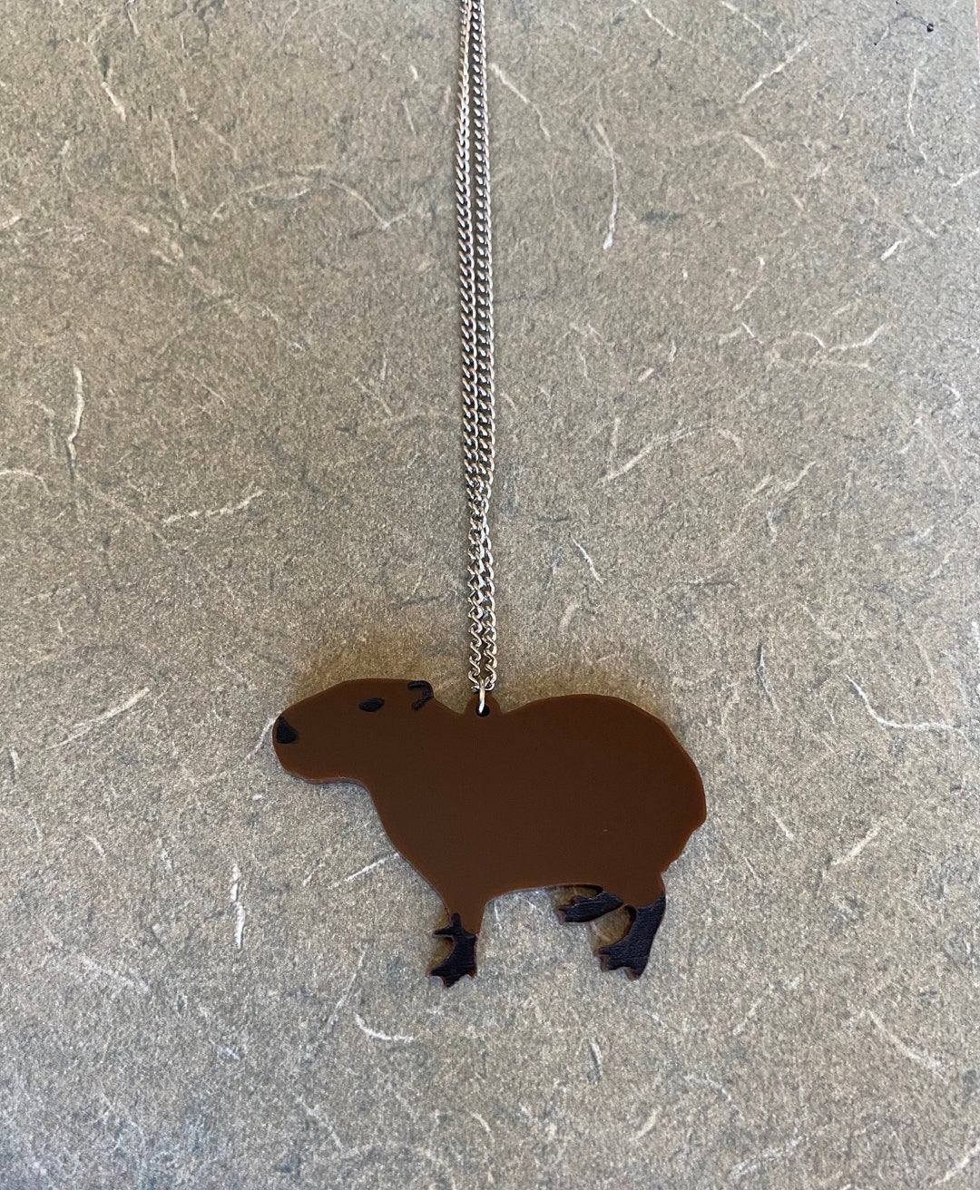 Capybara Necklace, Capy Earrings, Acrylic Capybara Charm, Capy Pendant ...