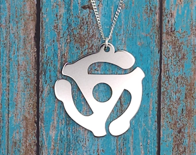 45 Rpm Adapter Sterling Silver Necklace Retro 70's Necklace - Etsy