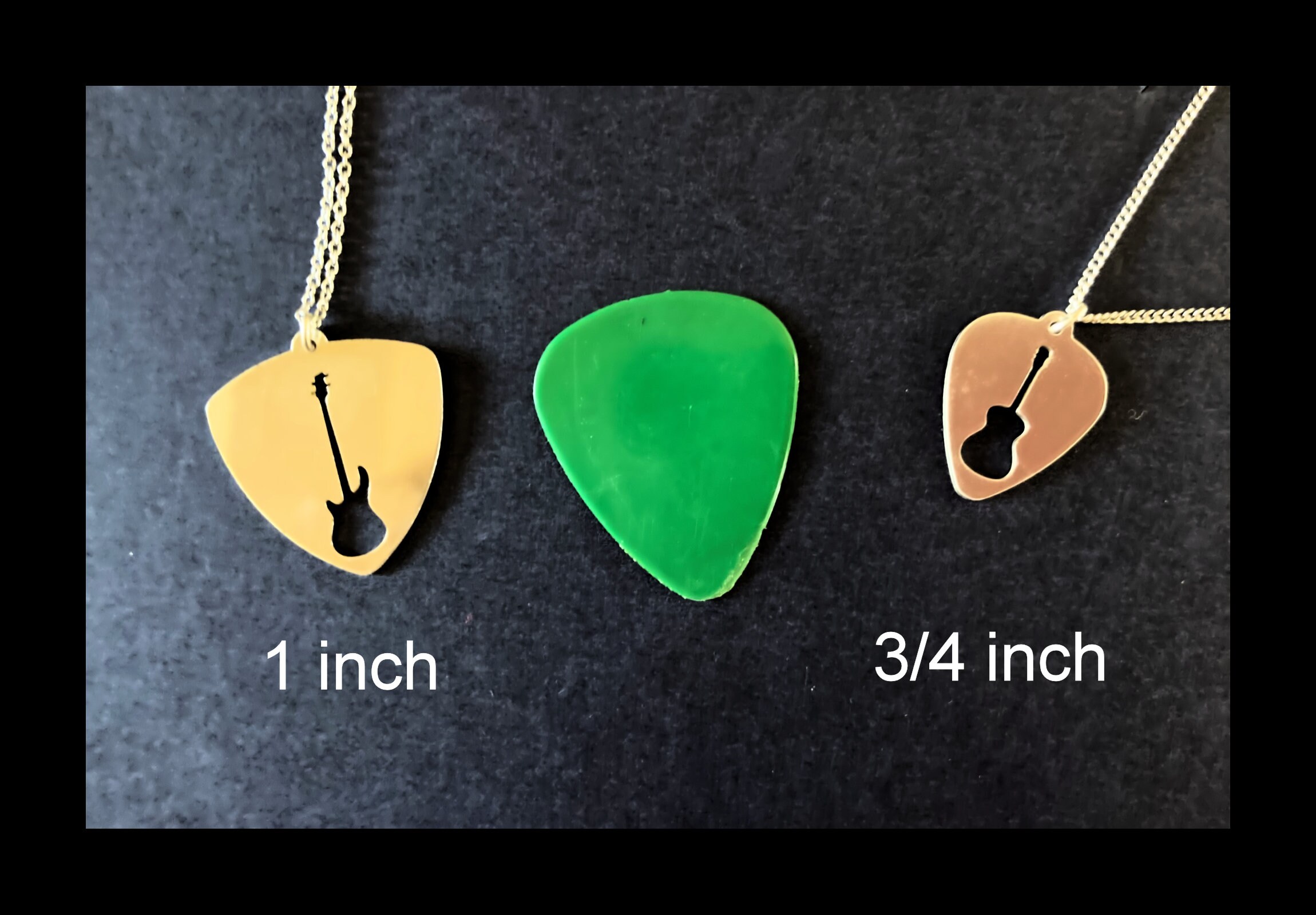 Bass Guitar Necklace , Guitar Pick Necklace, Sterling Silver Guitar ...