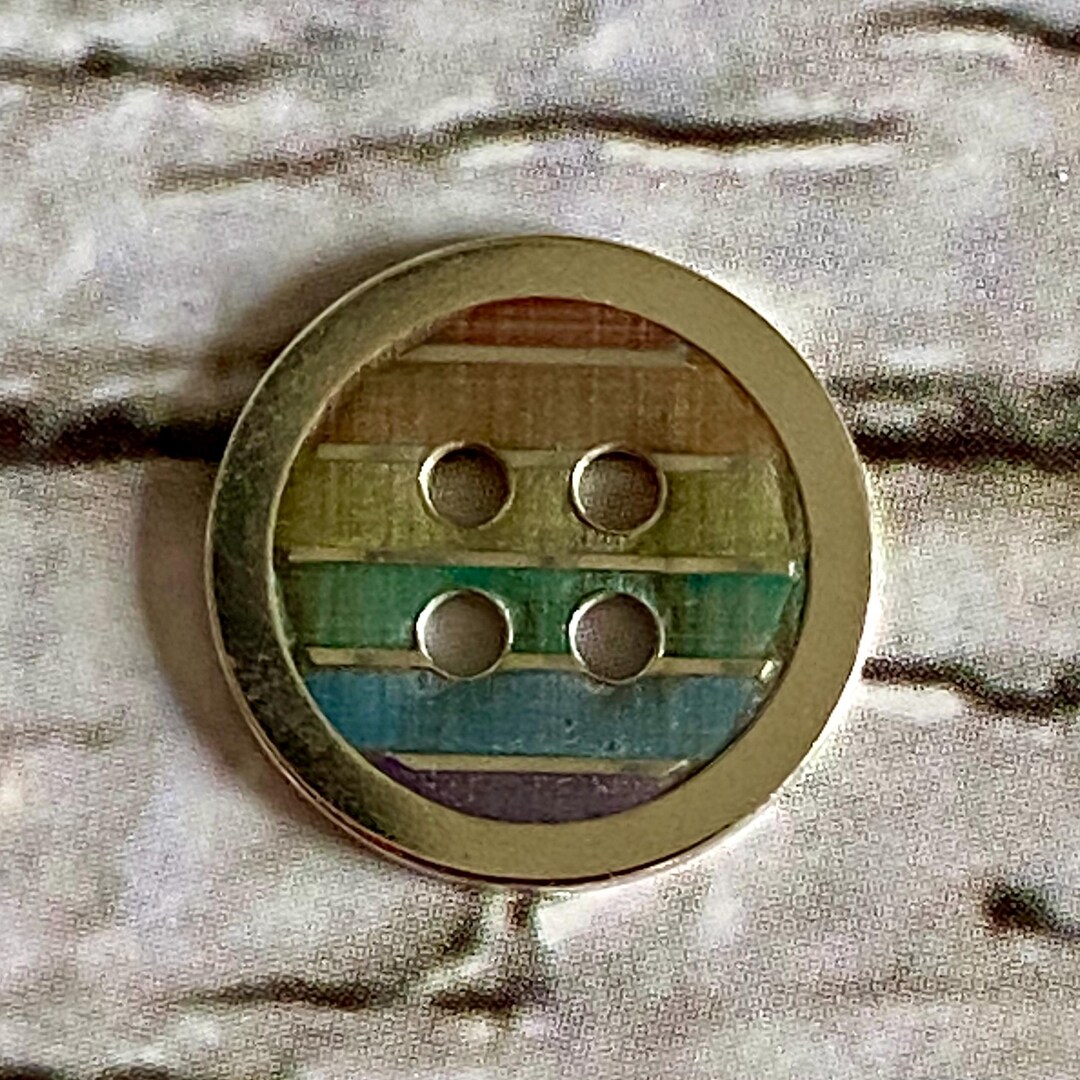 Silver Rainbow Pride Round 4 Hole Accent Clothing Button, Shirt Dress ...