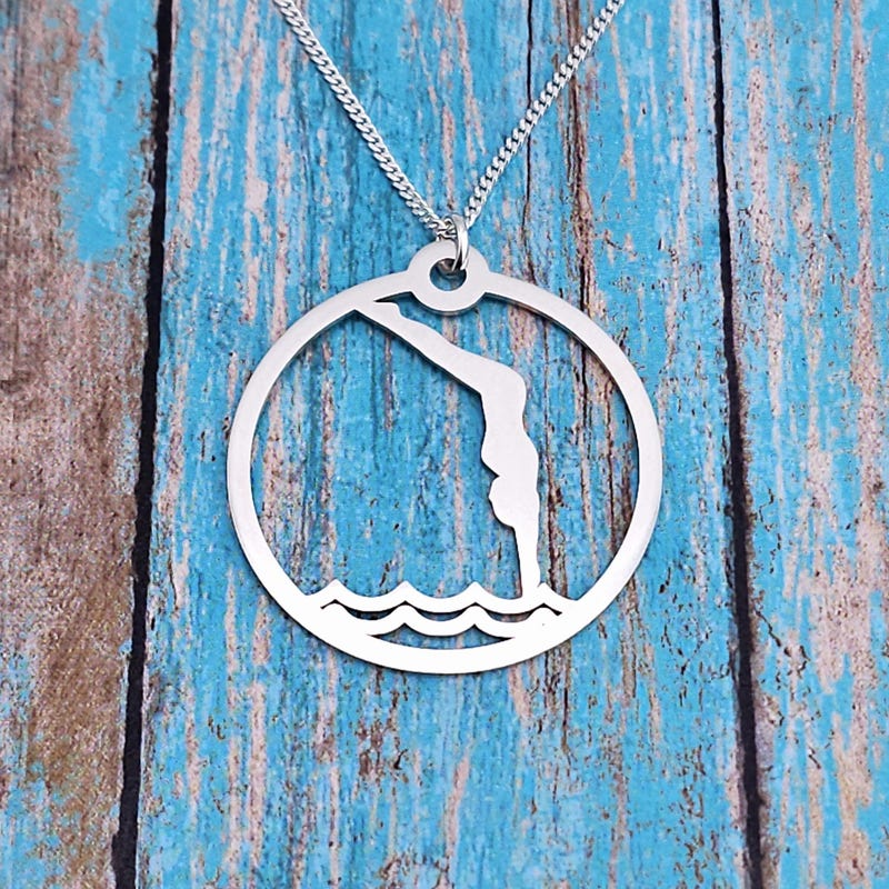 Swimmer Necklace - Etsy