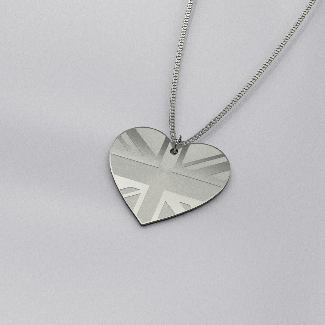 Silver Union Jack Pendant Necklace British Flag Charm - Etsy