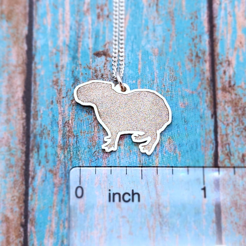 Capybara Necklace, Silver Capybara Charm, Sterling Silver Capy Pendant ...