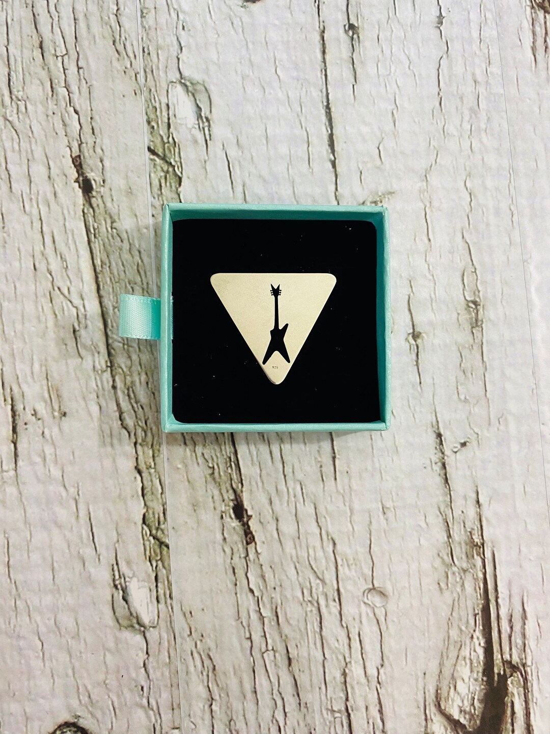 Luxury Sterling Silver Electric Guitar Pick, Retro 80s Hairband Music ...